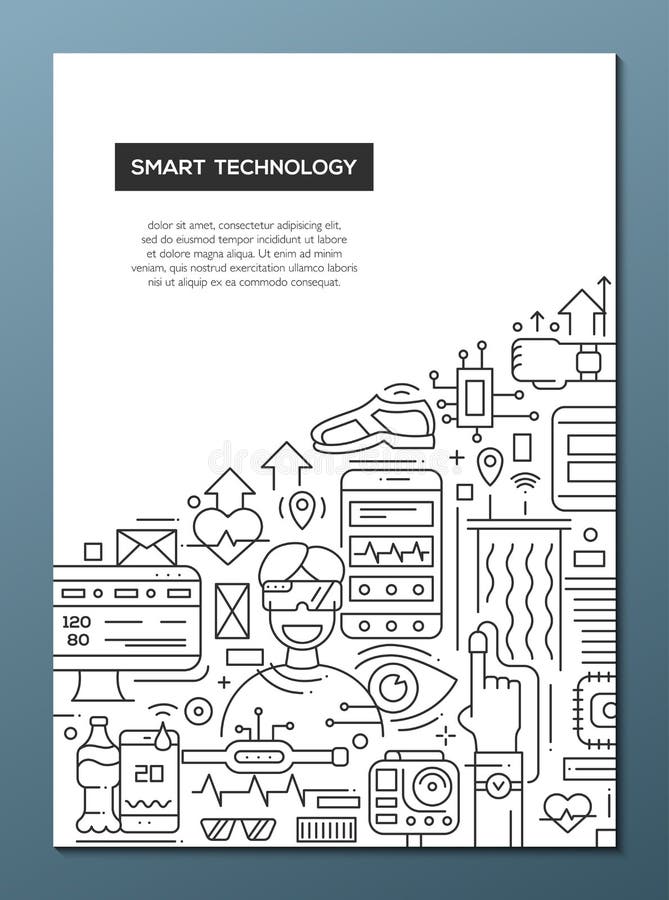 Smart Technology - Line Design Brochure Poster Template A4 Stock Vector ...