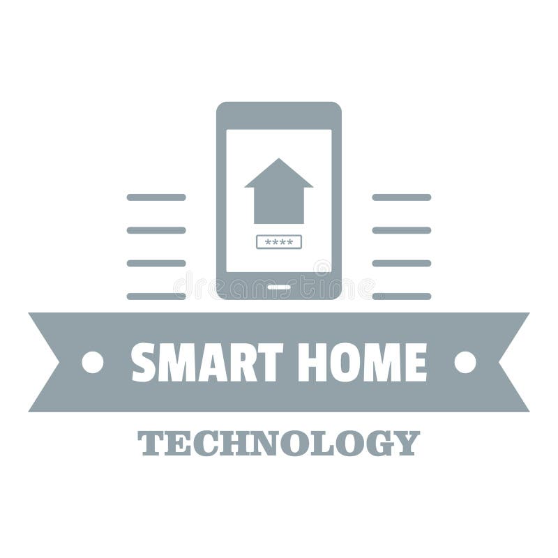 Smart Technology Logo, Simple Gray Style Stock Vector - Illustration of ...