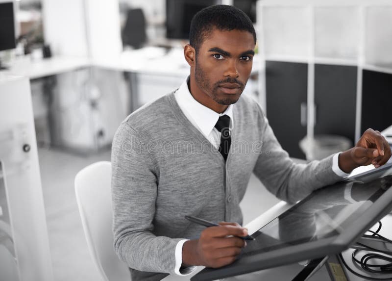 Smart Technology Makes Everything Easier. a Young Man Working on a ...
