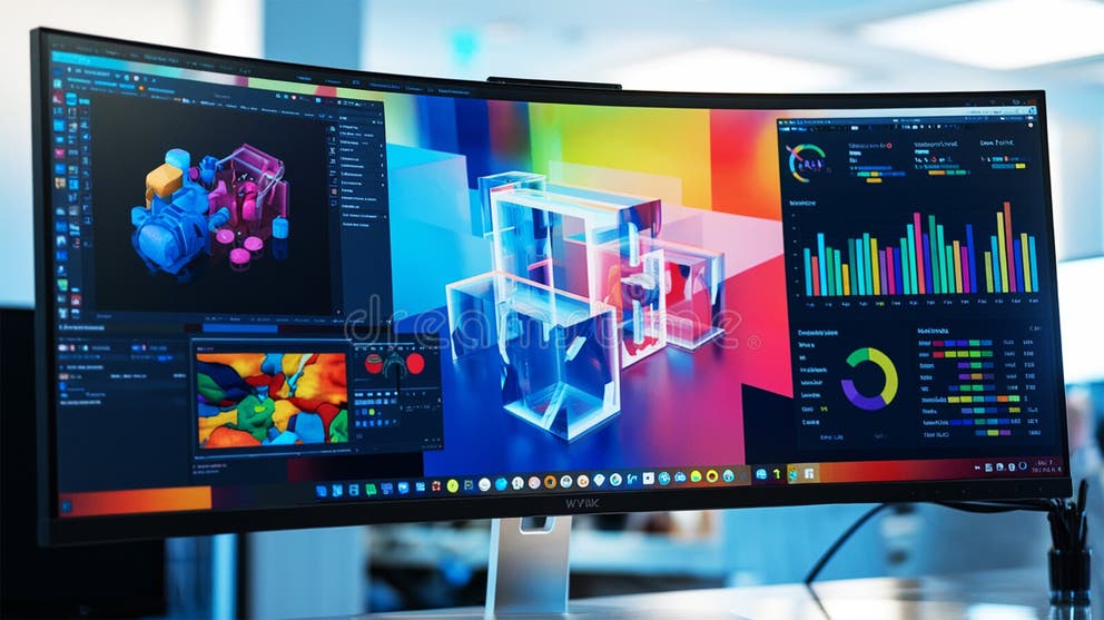 Smart Technology Screen Displaying Realistic, Eye-catching Graphics ...