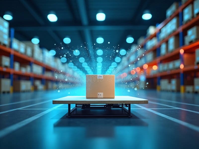 Smart Technology Warehouse Management System Stock Image - Image of ...