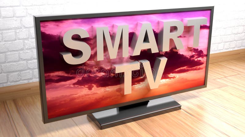 Smart Television - 3D Rendering Stock Illustration - Illustration of ...