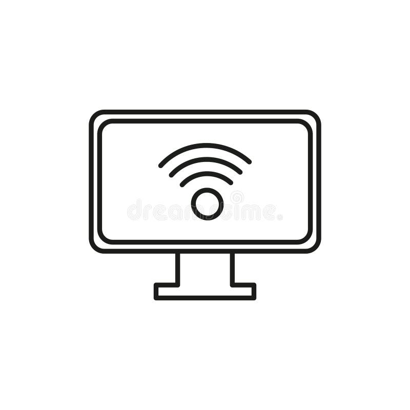 Smart Television Icon Flat Line Symbol Set Stock Vector - Illustration ...