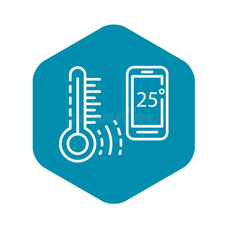 Smart Temperature Sensor Icon on White Background for Graphic and Web ...