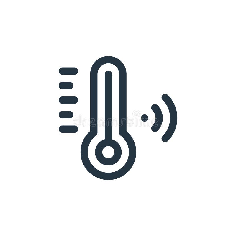 Smart Temperature Vector Icon Isolated on White Background. Outline ...