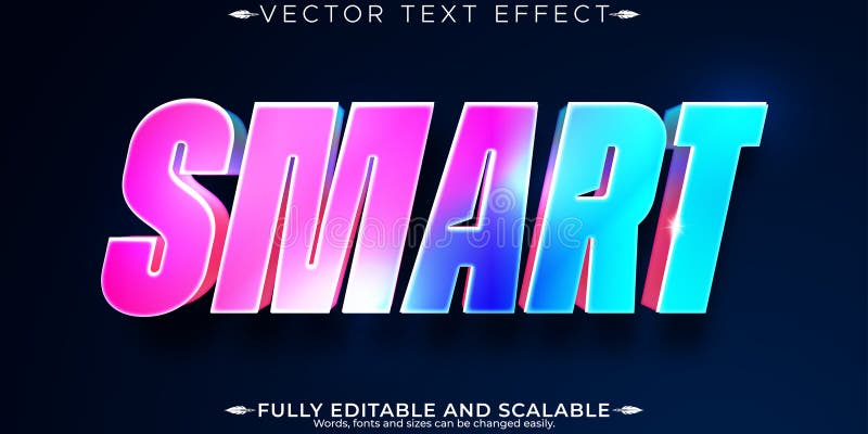 Smart Text Effect, Editable Holographic and Futuristic Customizable ...