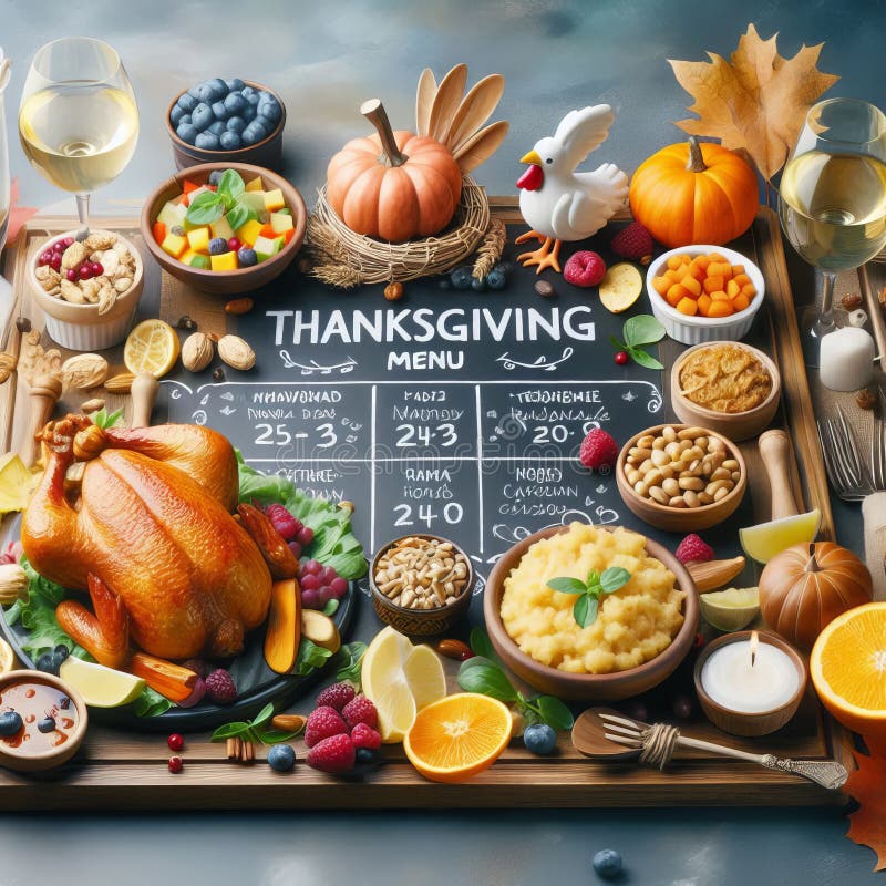 Thanksgiving Menu stock vector. Illustration of food - 56318489