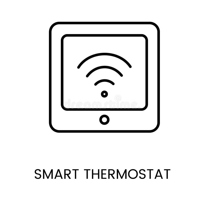 Smart Thermostat Icon for Intelligent Climate Control Systems and ...
