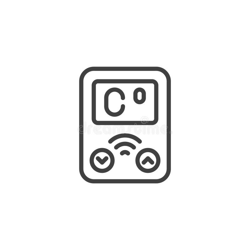Smart Thermostat line icon stock vector. Illustration of editable ...