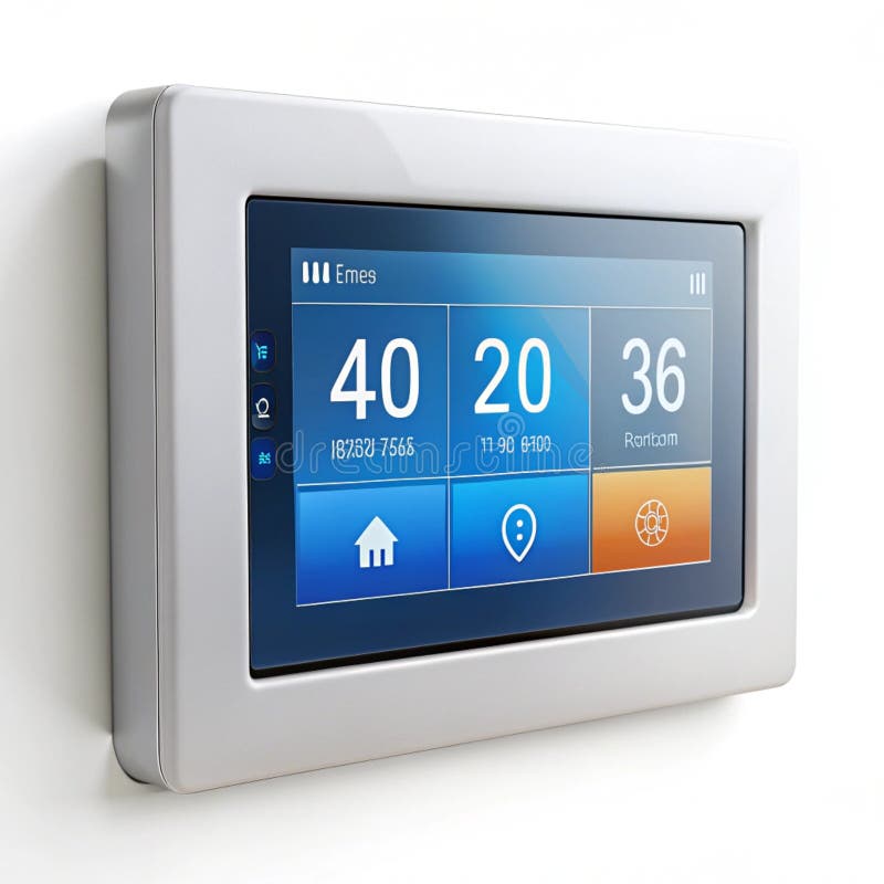 Smart Thermostat with Touchscreen Interface Stock Illustration ...