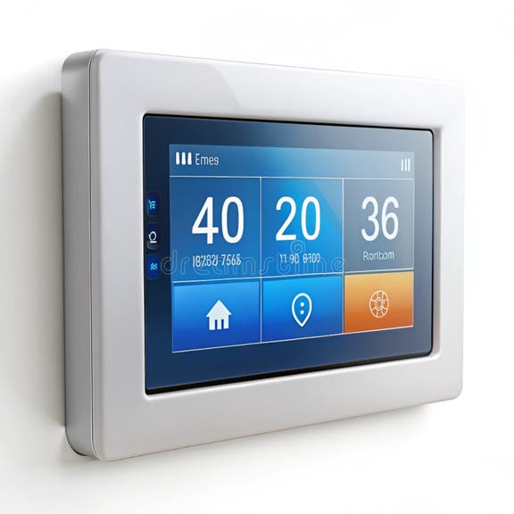 Smart Thermostat with Touchscreen Interface Stock Illustration ...