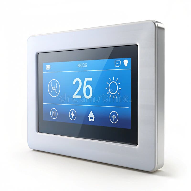 Smart Thermostat with Touchscreen Interface Stock Illustration ...