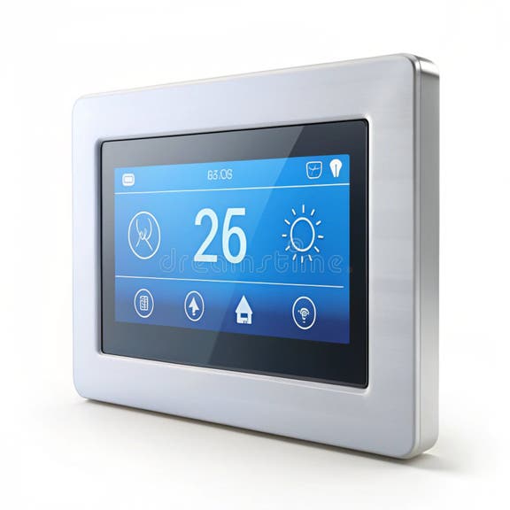Smart Thermostat with Touchscreen Interface Stock Illustration ...