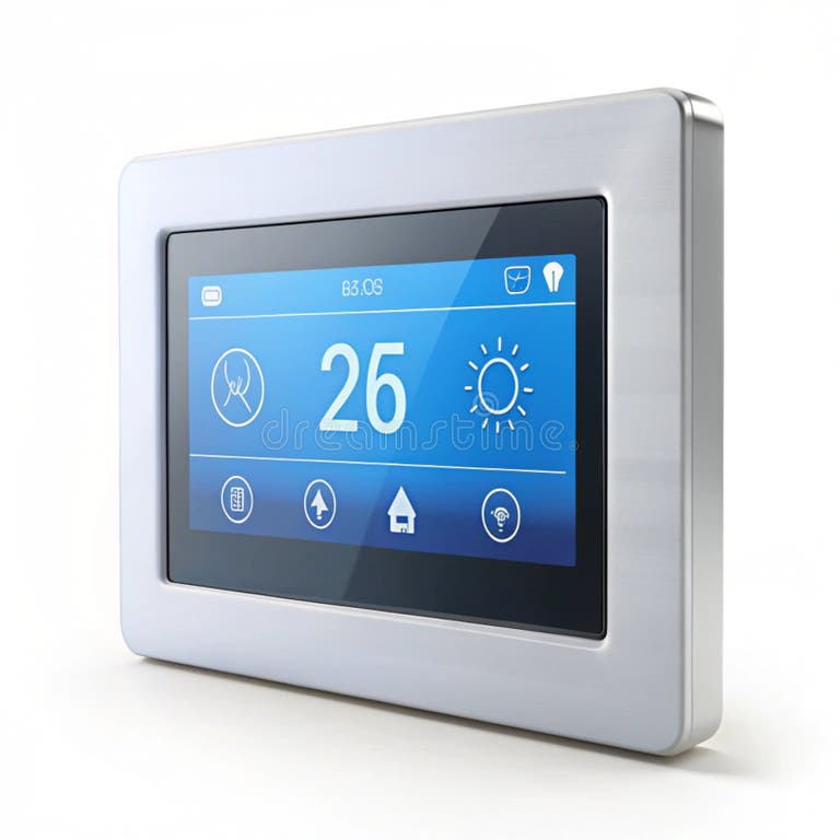 Smart Thermostat with Touchscreen Interface Stock Illustration ...