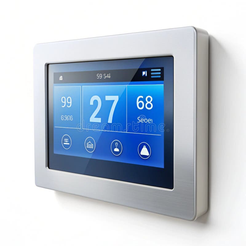 Smart Thermostat with Touchscreen Interface Stock Illustration ...