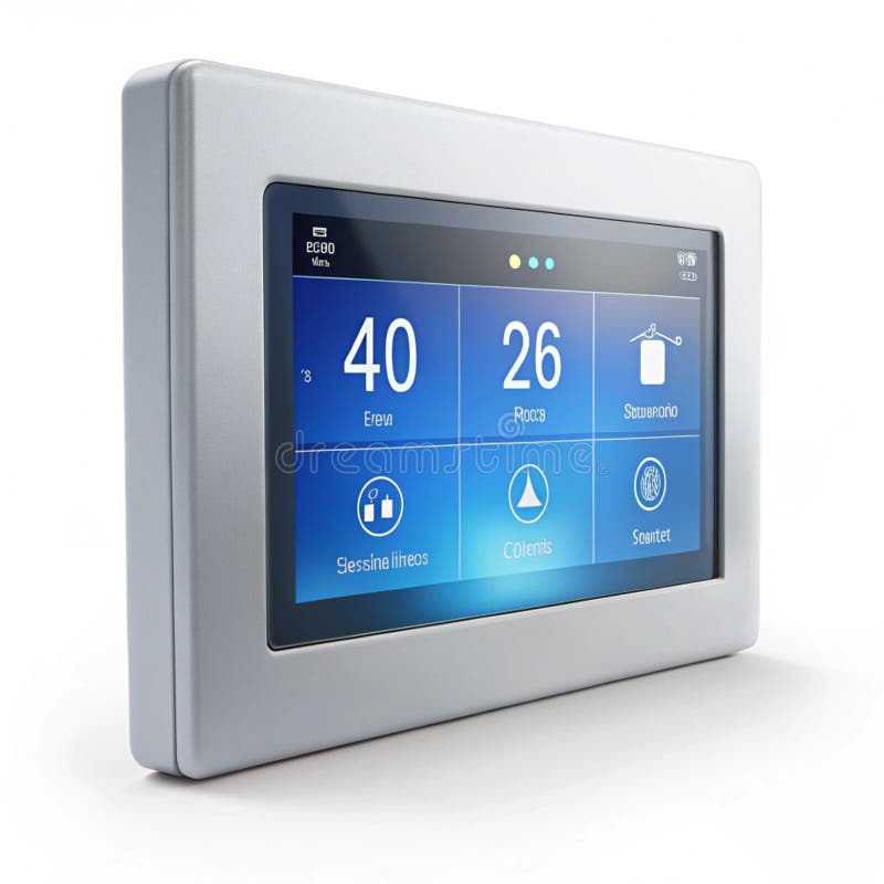 Smart Thermostat with Touchscreen Interface Stock Illustration ...