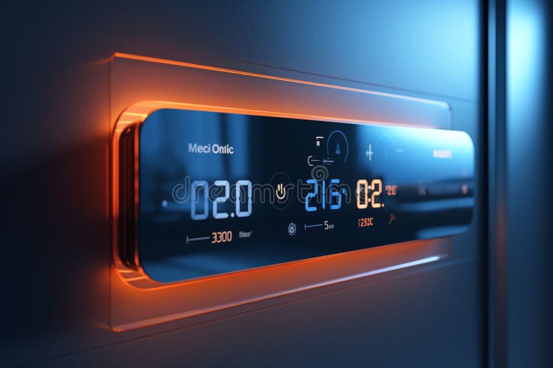Smart Thermostats with Intuitive Controls for Ener Stock Illustration ...