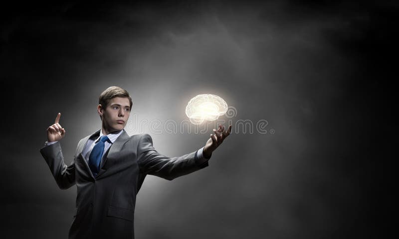 Active brain and idea stock vector. Illustration of design - 34059798