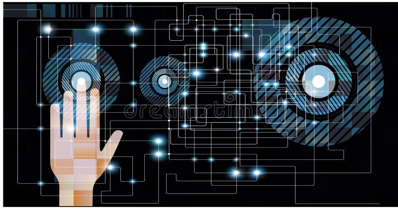 Smart touch hand stock illustration. Illustration of phone - 80804724