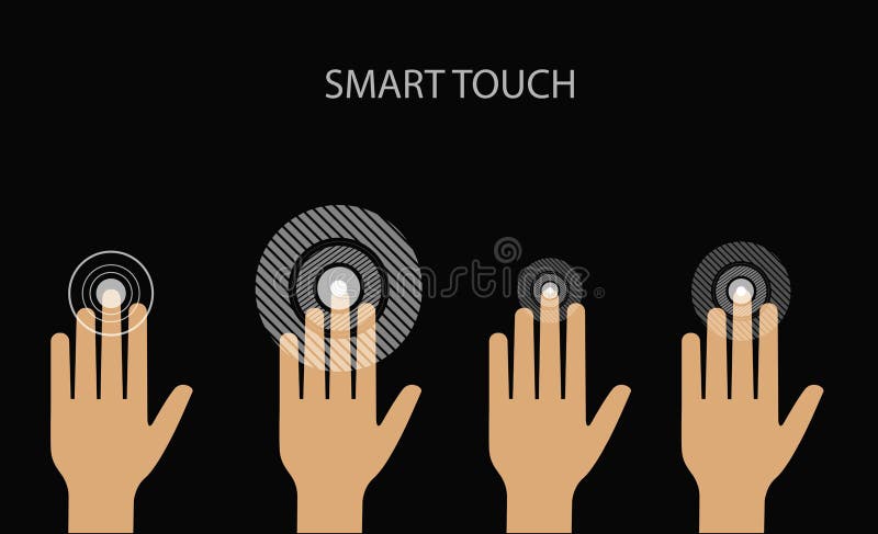 Smart touch hand stock illustration. Illustration of graphic - 80807718