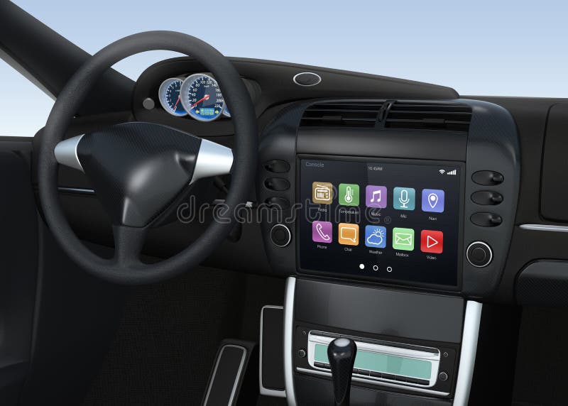 Smart Touch Screen Multimedia System for Automobile Stock Image - Image ...