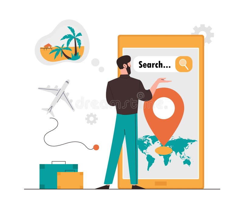 Smart tourism system stock vector. Illustration of travel - 269542903