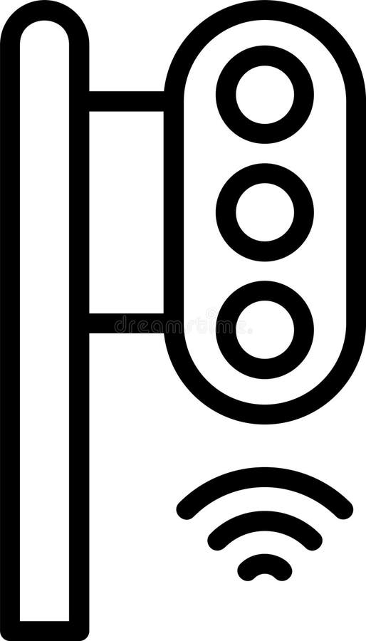Smart Traffic Light Vector Icon Stock Vector - Illustration of lights ...