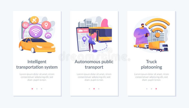 Smart Traffic Management App Interface Template. Stock Vector ...