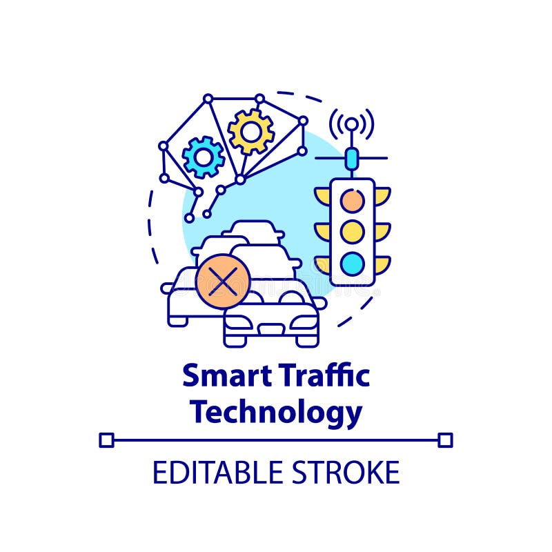 Smart Traffic Technology Concept Icon Stock Illustration - Illustration ...