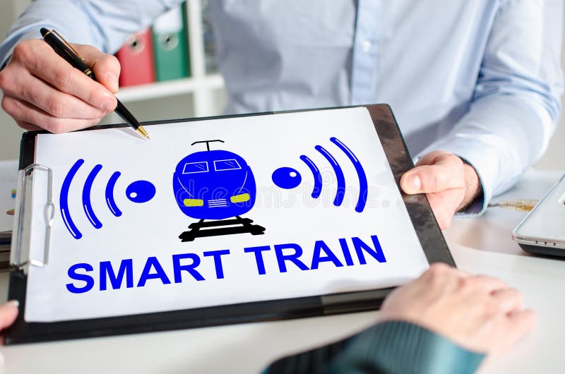 Smart Train Concept on a Clipboard Stock Image - Image of train ...