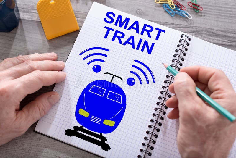Smart Train Concept on a Notepad Stock Photo - Image of computer ...