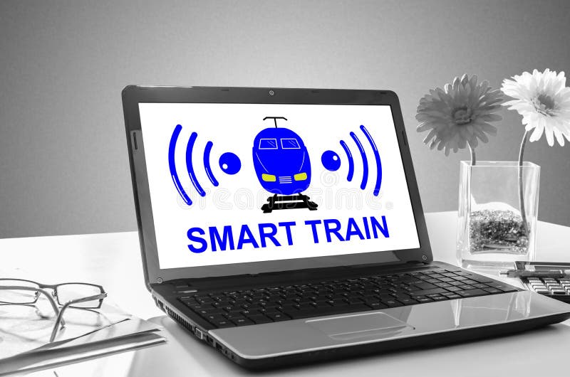 Smart Train Concept on a Laptop Screen Stock Image - Image of smart ...