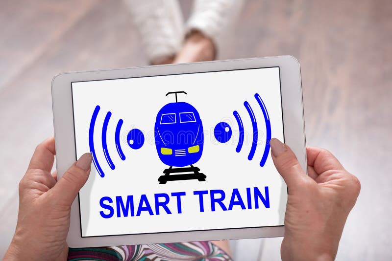 Smart Train Concept on a Tablet Stock Photo - Image of transportation ...