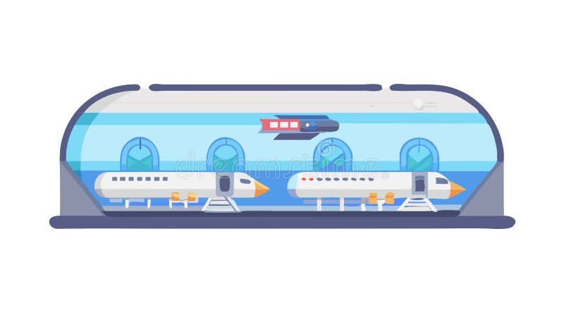 Smart Train Transportation, Future Public Transit, Vector Design ...