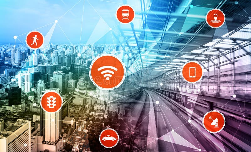 Smart Transport Technology Concept for Future Car Traffic on Road Stock ...