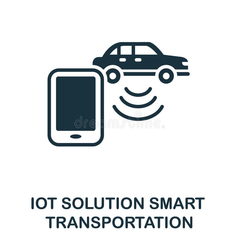Smart Transportation Icon. Monochrome Sign from Iot Solution Collection ...