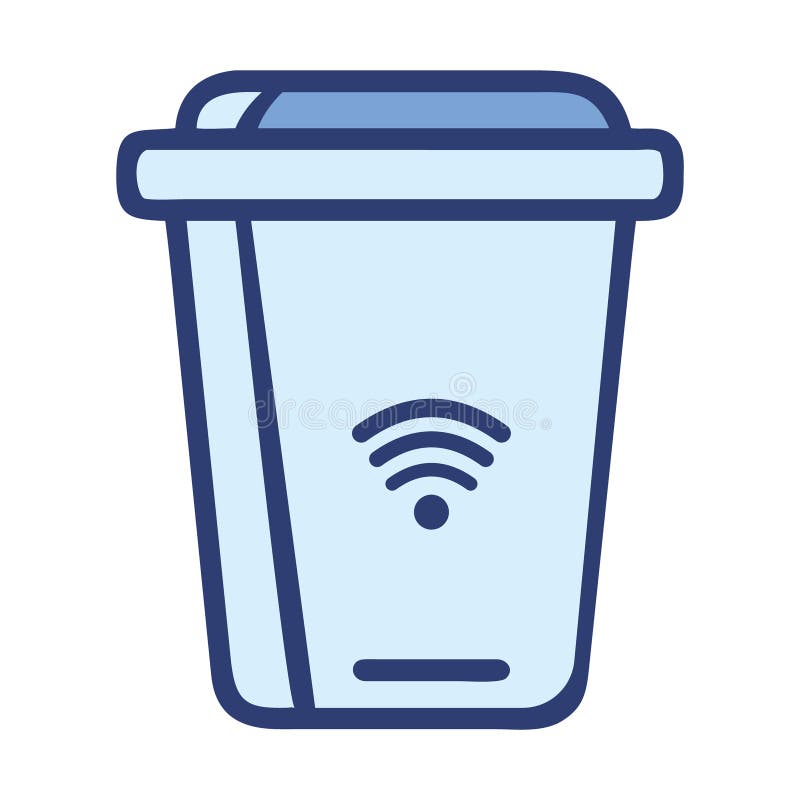 Smart Trash Bin with Sensor Technology Stock Illustration ...