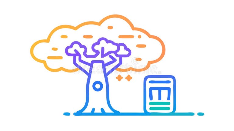 Smart Tree with Book and Device, Eco Learning Connectivity, Vector ...