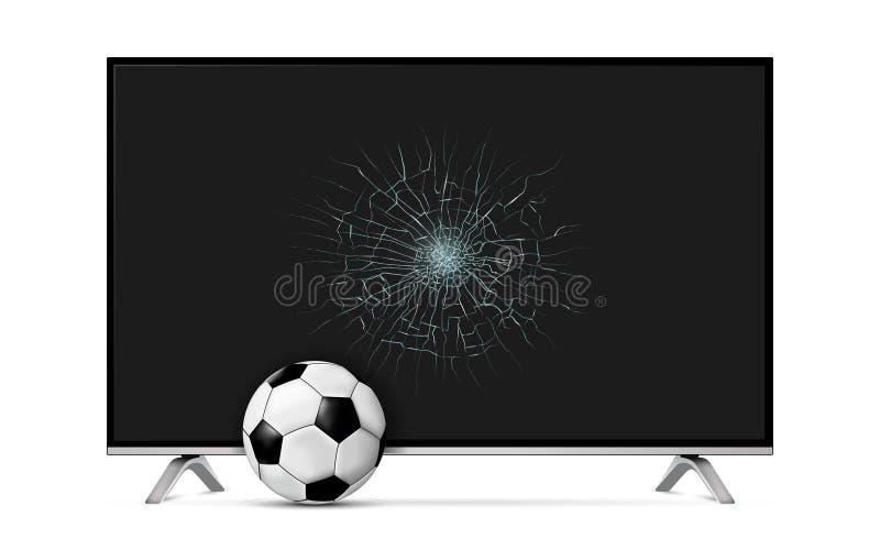 Smart Tv Broken Screen and Soccer Ball Stock Vector - Illustration of ...