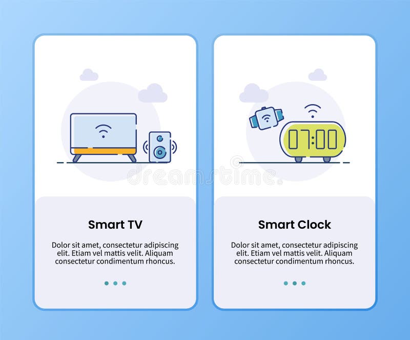Smart Tv and Smart Clock Onboarding Template for Mobile Ui App Design ...