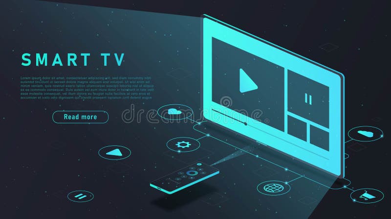 Smart tv concept stock vector. Illustration of wireless - 258351682