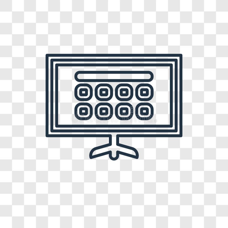 Smart Tv Concept Vector Linear Icon on Transparent Back Stock Vector ...