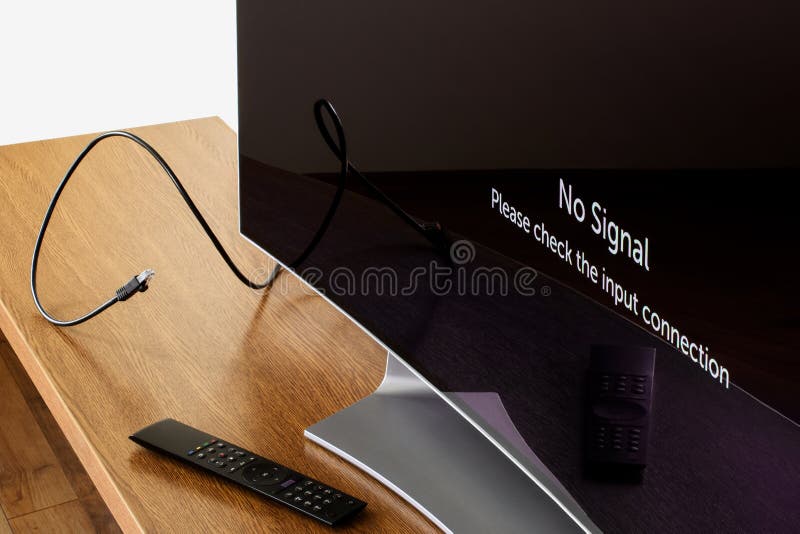 Smart TV with Disconnected Internet Cable Stock Photo - Image of speed ...