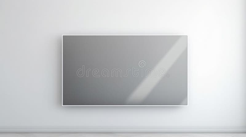 Smart TV Hanging on the Wall. Blank Screen for Your Design Stock ...