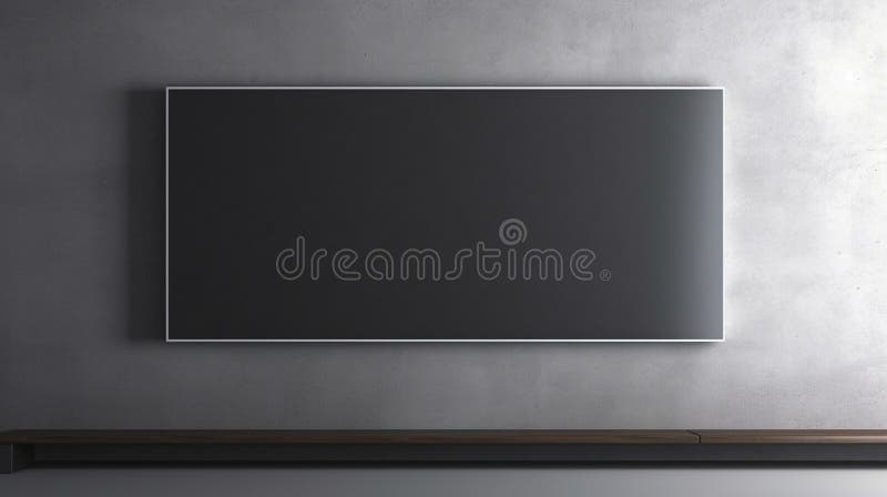 Smart TV Hanging on the Wall. Blank Screen for Your Design Stock ...