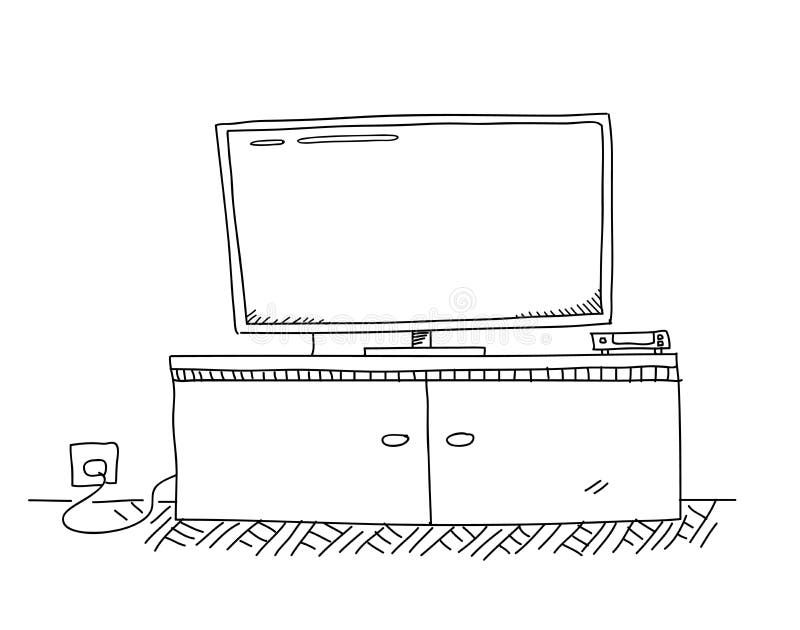 Smart TV HDTV Set Doodle stock vector. Illustration of home - 73839521