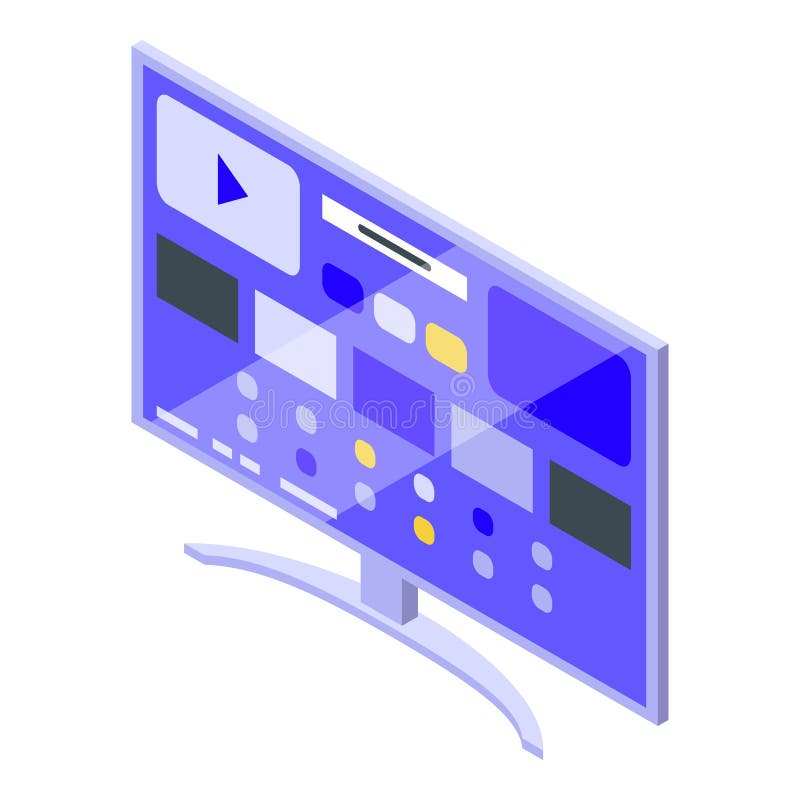 Smart Tv Icon, Isometric Style Stock Vector - Illustration of game ...