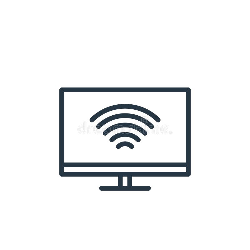 Smart Tv Icon Vector from Smart Home Concept. Thin Line Illustration of ...