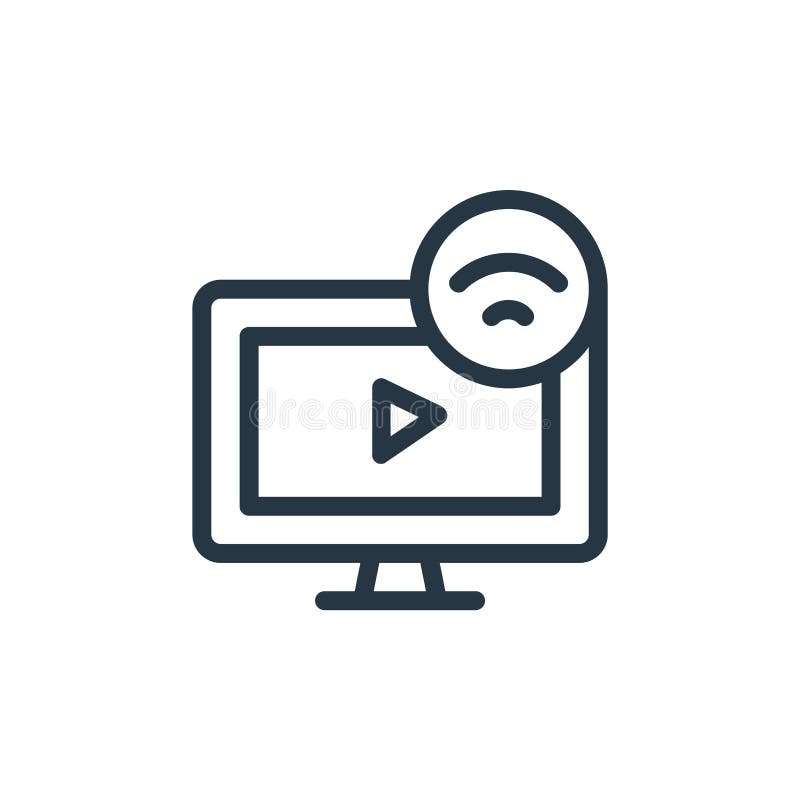 Smart Tv Icon Vector from Smarthome Concept. Thin Line Illustration of ...