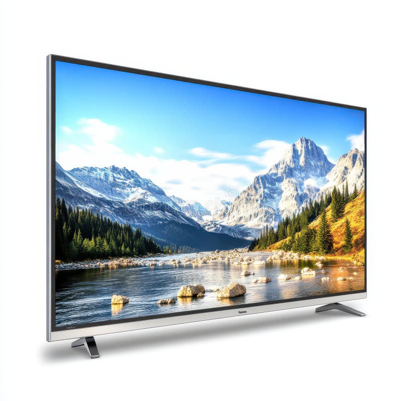 A Modern Smart TV with Advanced Features, Isolated on White Background ...